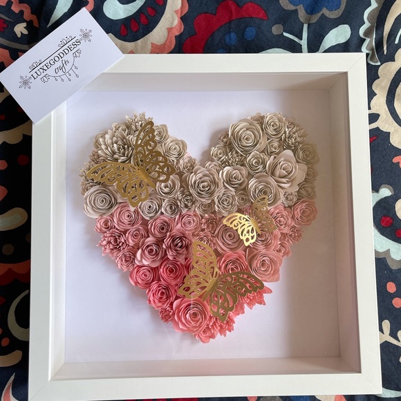Other | Custom Rolled Roses Heart Frame | Poshmark